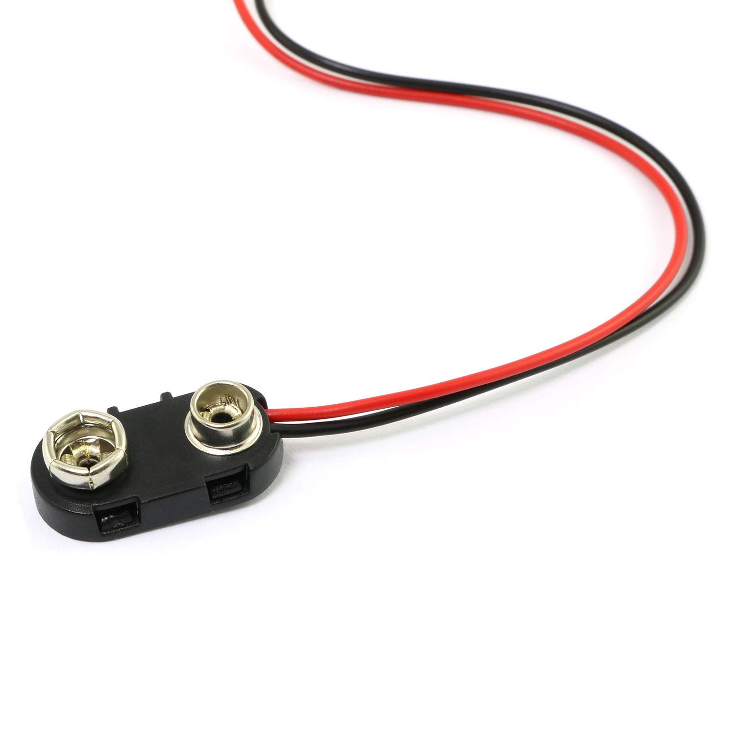 RuiLing 5pcs 9V Battery Clip with 15cm Lead Wire I Type 9v Cell Holder DIY Battery Buckle Connector
