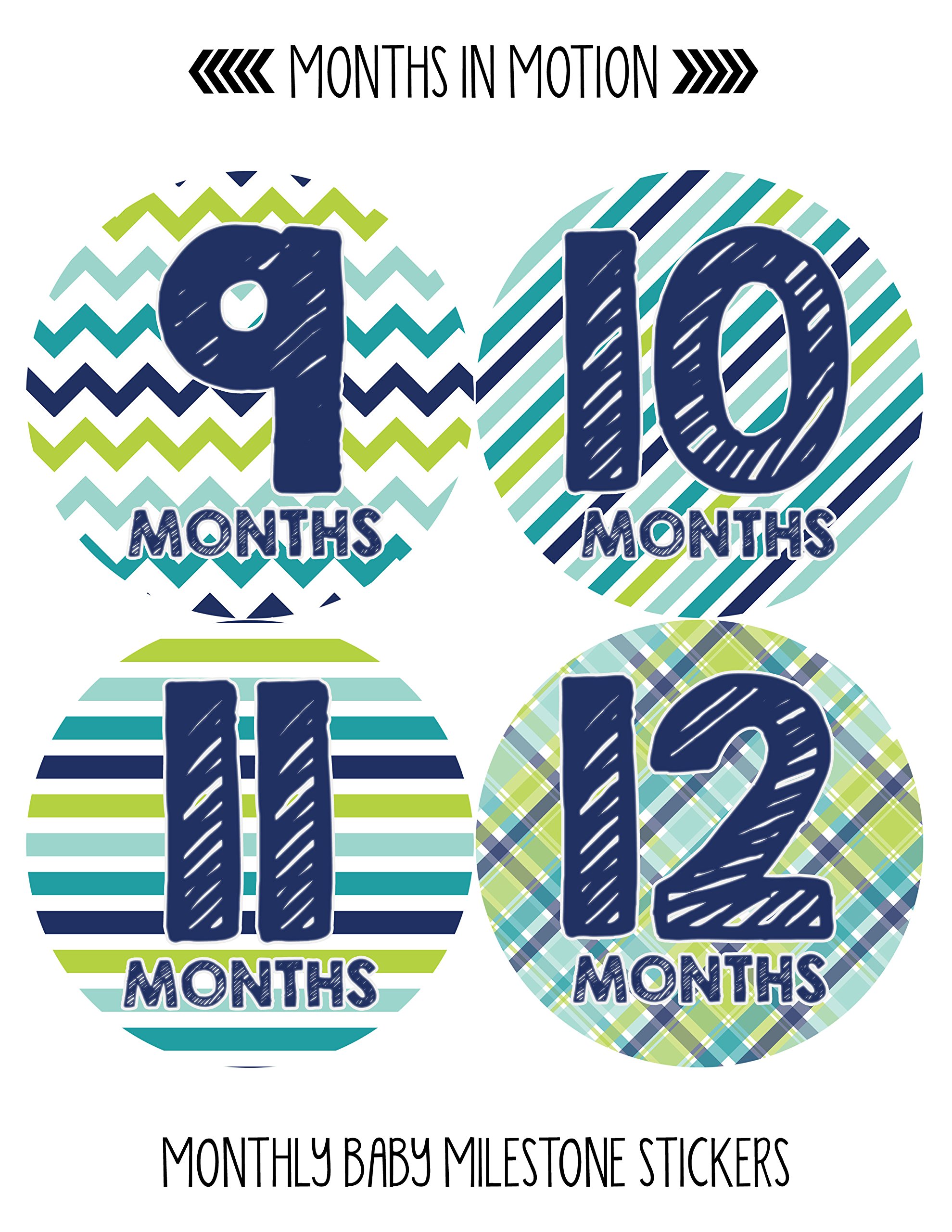 Monthly Stickers for Boy 12 Milestone Sticker Baby Month Infant First Year Belly Gift
