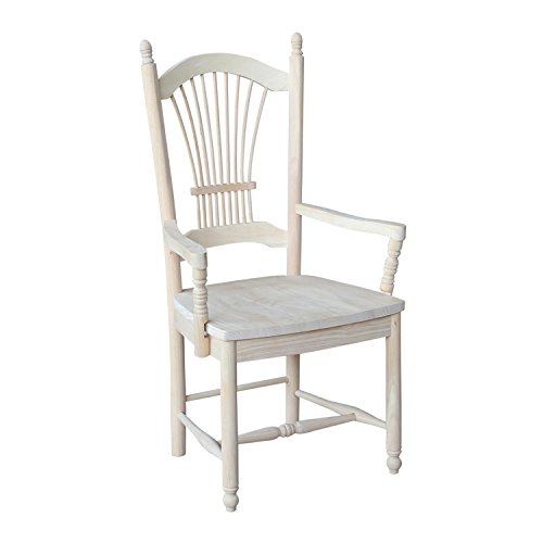 International Concepts Sheaf Back Arm Chair, Unfinished