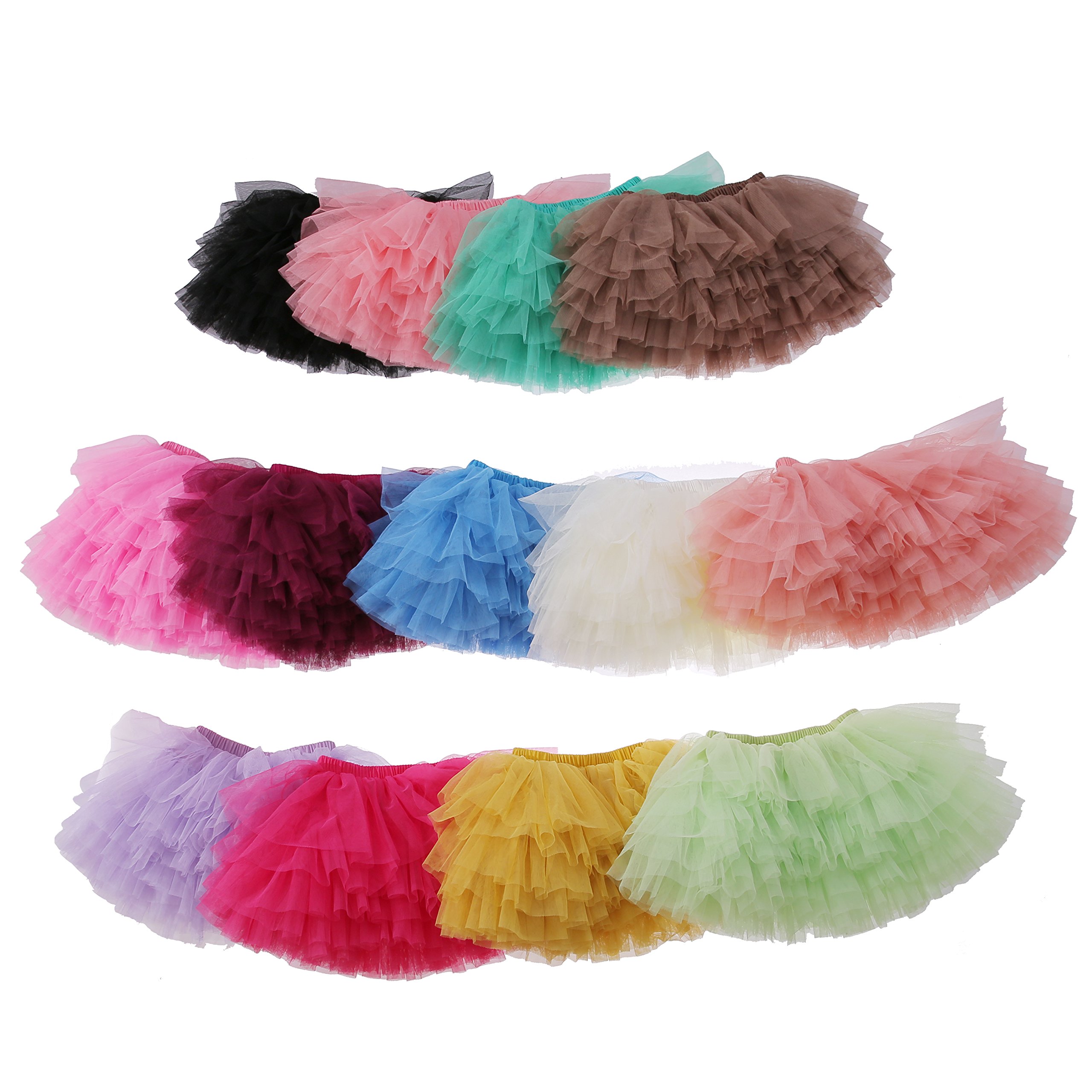 elamccor Baby Girls' Tutu Skirt Toddler 6 Layered Tulle Tutus 1-8T Black