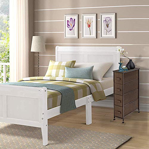 Narrow Dresser,Vertical Storage Unit with 4 Fabric Drawers, Metal Frame, Slim Storage Tower, 7.9β Width, for Living Room, Kitchen, Small Space, Gap (Brown)