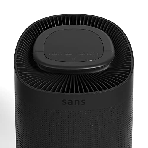 Sans HEPA 13 Air Purifier - Black - 1560ft² Ultra-Quiet Home Air Purifier, Pre-Filter, Activated Carbon, UV-C Light, Protect from Odors, Smoke, Pollutants, Allergens, Dust, Dander, Harmful Chemicals