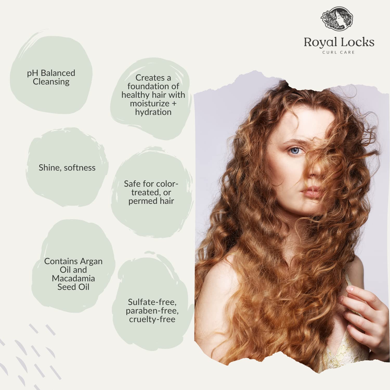 Curly Hair Shampoo by Royal Locks . Clean Curls is Sulphate and Paraben Free . Gentle and hydrating for curly , dry , damaged , grey , permed , or fine hair.