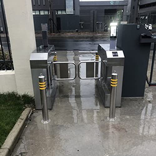 Car Parking Space Lock Stainless Steel Parking Posts for Driveways with Padlock Reflective Security Post (Silver White 750x76mm) (Silver White 600x76mm) (Silver White 750x76mm)