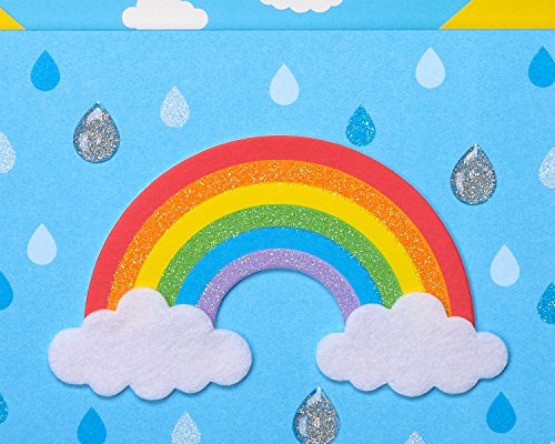 Papyrus Blank Cards with Envelopes, Rainbow with Glitter (8-Count)