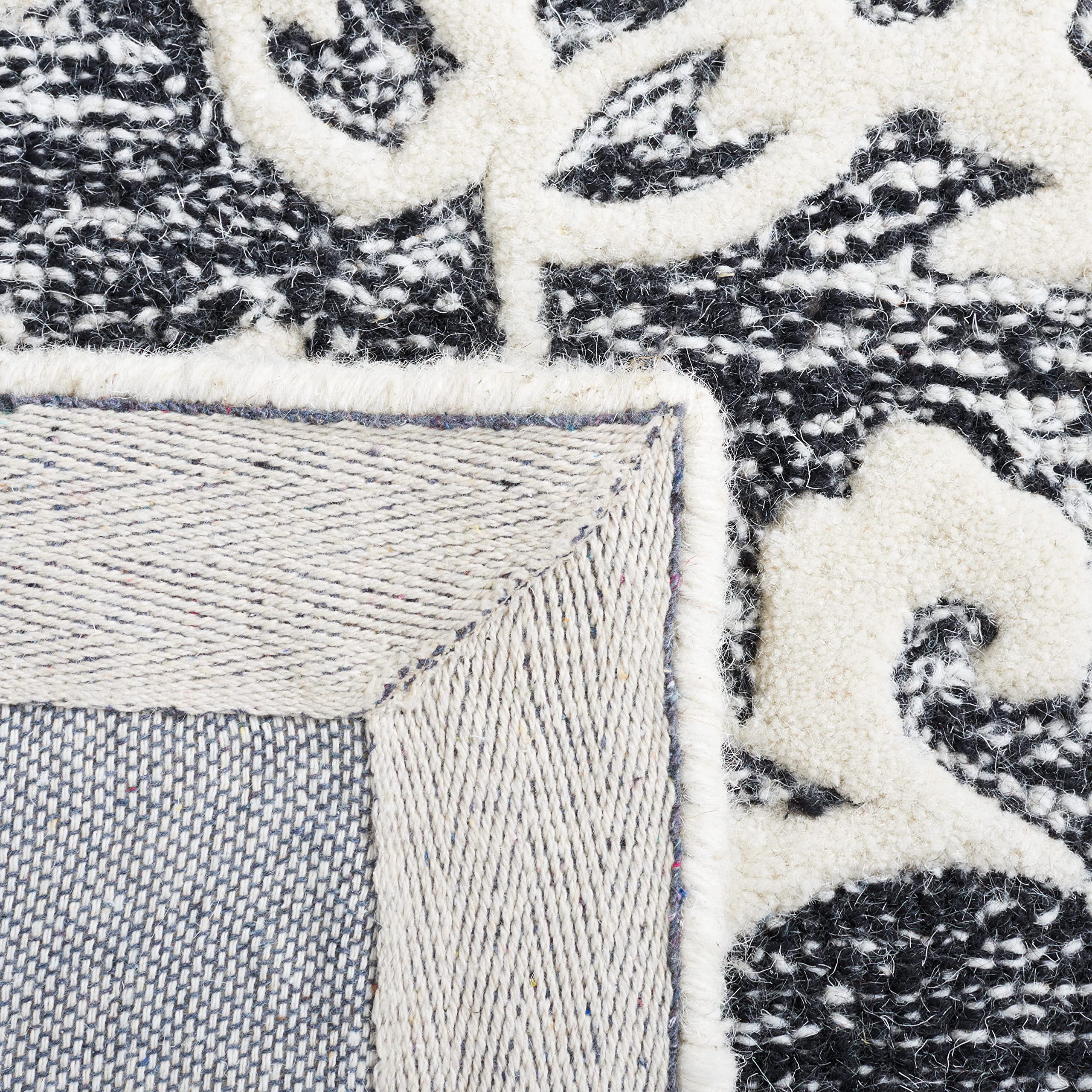 SAFAVIEH Metro Collection 6' Square PinkIvory MET853U Handmade Premium Wool Living Room Dining Bedroom Area Rug