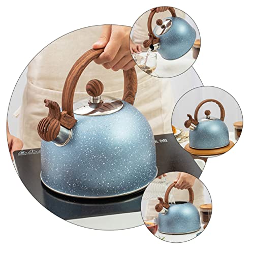 Amosfun 1pc Heating Kettle sound pot vocalize teapot honk Whistle Teakettle plastic Kettle European style Whistling Tea Kettle White dot whistle Stainless steel kettle Teakettle for Home