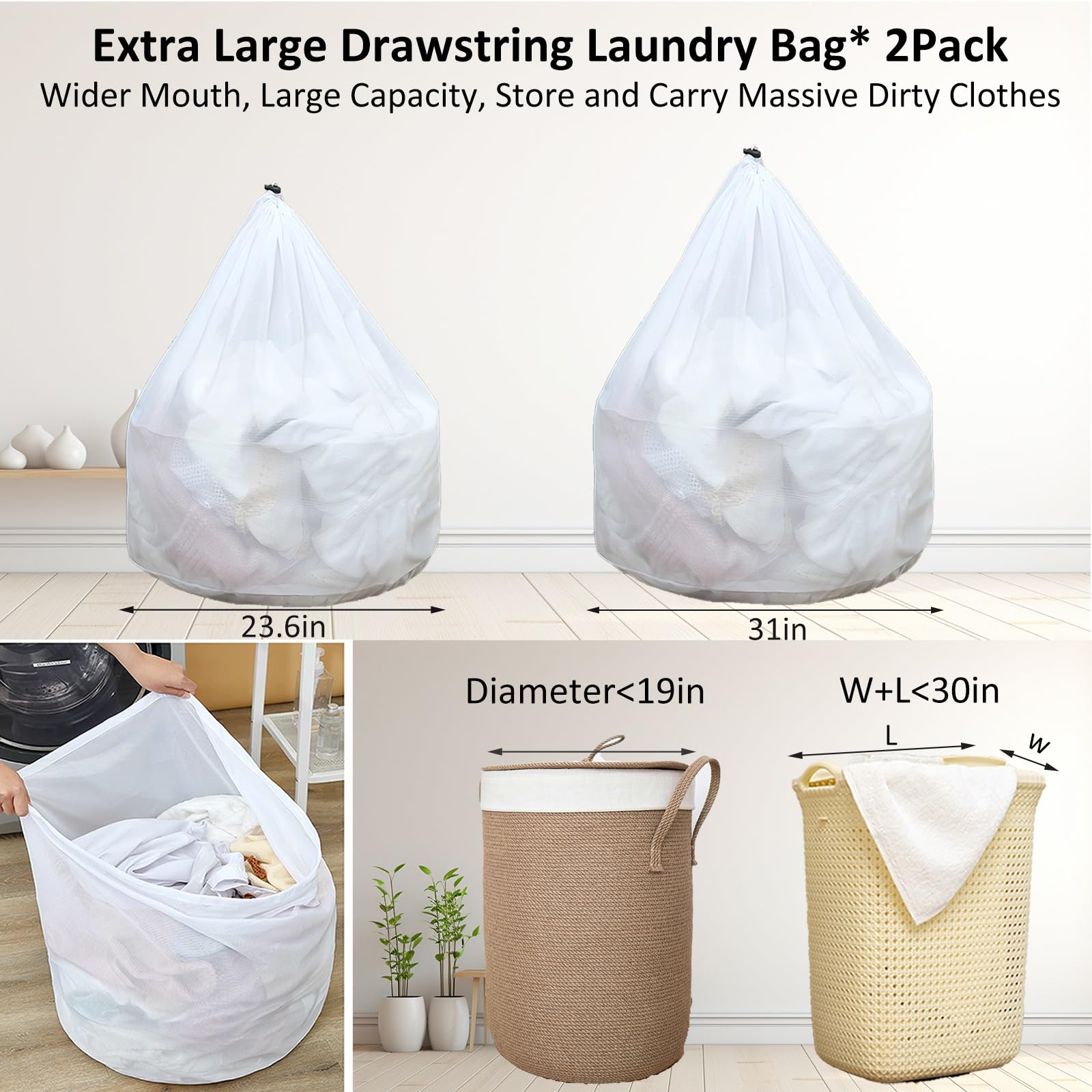 9Pcs Durable Mesh Laundry Bags, Various Size Lingerie Bags for Delicates in Washer and Dryer- 1pcs Bra Bag, 3pcs Large Drawstring Travel Laundry Bags, 5pcs Sturdy Zipper Delicates Bags for Sock, Shirt