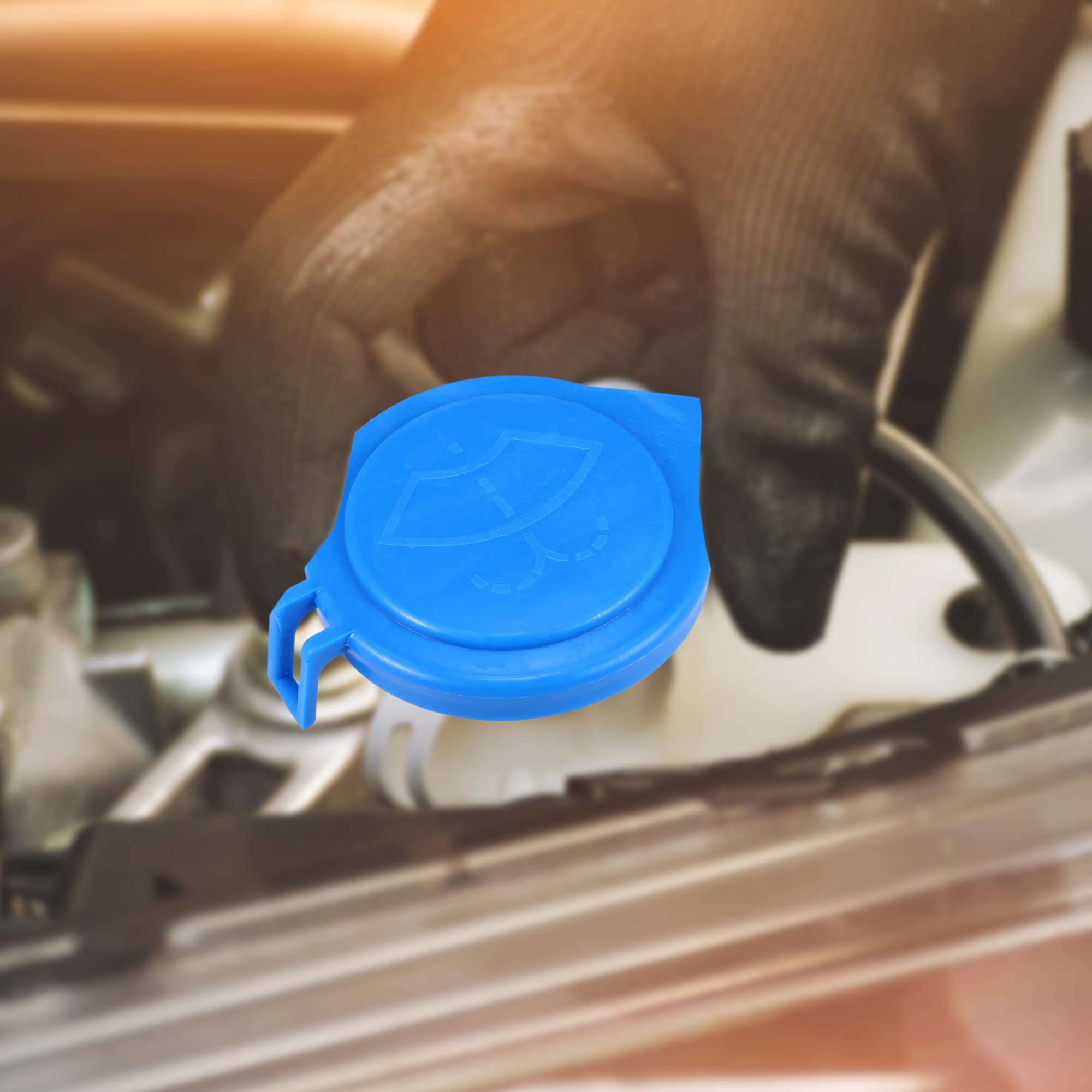 ACROPIX Windshield Washer Fluid Reservoir Bottle Cap Fit for Ford Focus - Pack of 2 Blue