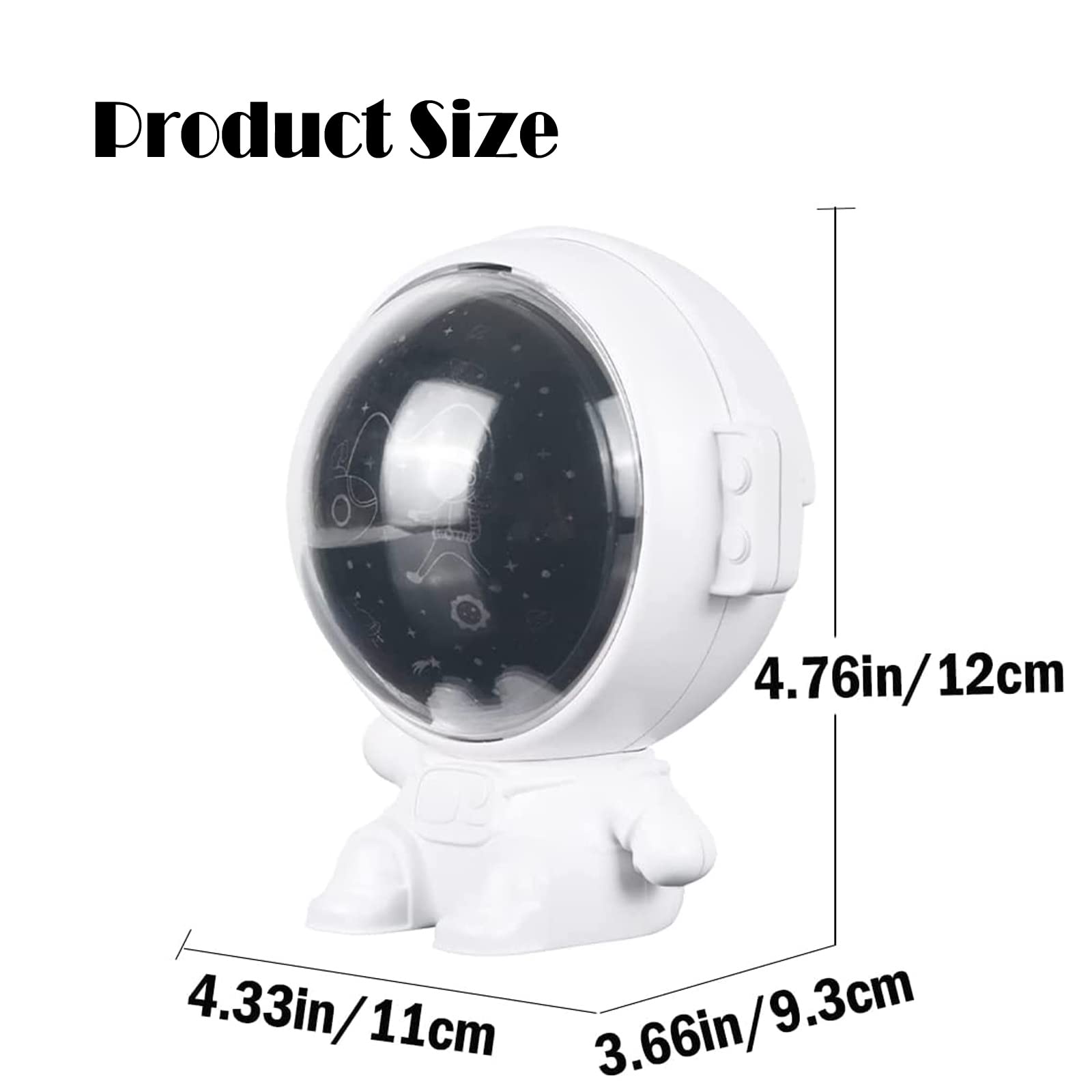Astronaut Buddy Galaxy Star Projector Spaceman Room Ceiling Aesthetic Decor Starry Night Light Lamp Gifts with Bedroom Lullaby Music Function for Kids,Boys,Girls,Solar System Space Lovers (White)