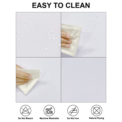 Fokitut 2 Pack Waterproof Rectangle Tablecloth, 90x132 Inch,Stain Resistant and Wrinkle Polyester Table Cloth, Fabric Table Cover for Kitchen Dining, Wedding, Party, Holiday Dinner-White