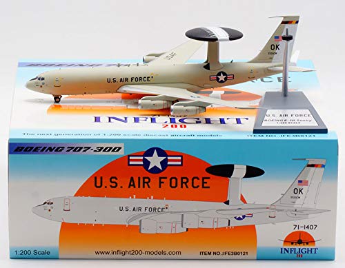 Inflight USA Air Force E-3B Sentry B707-300 552ACW AWACS 1/200 diecast Plane Model Aircraft