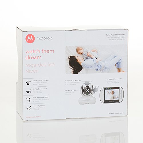 Motorola MBP36S Remote Wireless Video Baby Monitor with 3.5-Inch Color LCD Screen, Remote Camera Pan, Tilt, and Zoom
