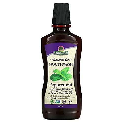Nature's Answer Essential Oil Mouthwash Peppermint 16 oz. Freshen Breath Great Selling Organic mouthwash