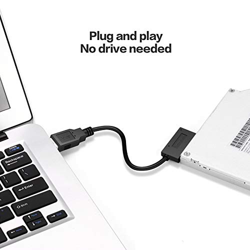 cablecc USB 3.0 to 7+6 13pin Slimline Sata Adapter Cable for Laptop Cd DVD ROM Optical Drive