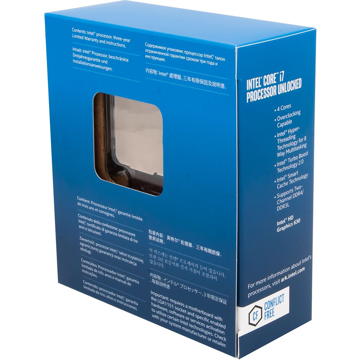 Intel Core i7-7700K 4.2GHz 8MBNew Retail, BX80677I77700KNew Retail Smart Cache Box