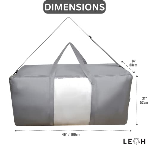 LEOH Extra Large Storage Bag for Clothes | Heavy Duty Storage Bags | Blanket Storage Bags with Zipper | Strong Packing Bags for Moving Comforter Underbed Bedding Blankets Quilts Pillows | 2x 180L