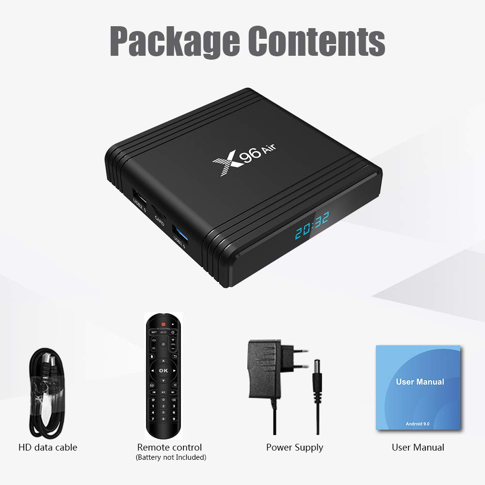 Android 9.0 Tv Box X96 Air S905x3 Smart Tv Box RAM 4GB ROM 32GB with Dual WiFi 4K HD BT4.1 USB 3.0 Smart Media Player Tv Box