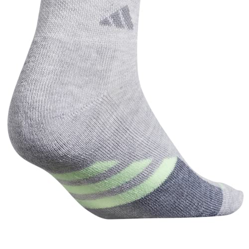 adidas Women's Cushioned Quarter Socks (3-Pair), Black/Clear Onix Grey/Onix Grey, Medium