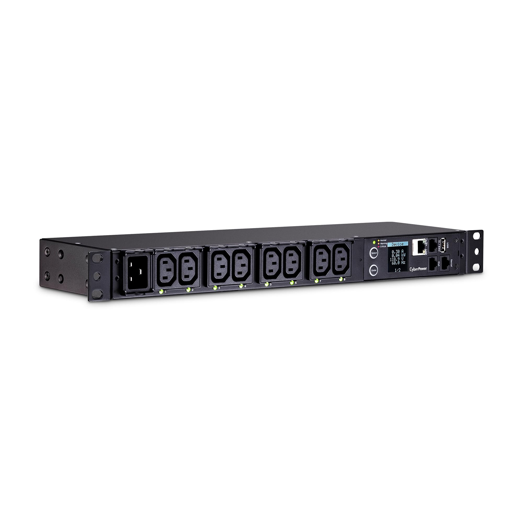 CyberPower PDU81005 Switched Metered-By-Outlet PDU, 100-240V/20A, 8 Outlets, 1U Rackmount