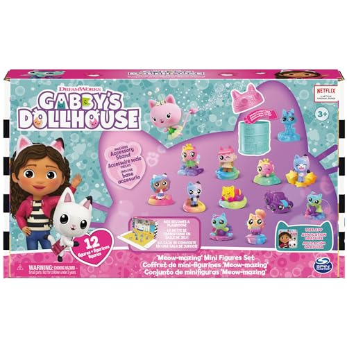 Gabby’s Dollhouse, Meow-mazing Mini Figures 12-Pack (Amazon Exclusive) Rainbow -Themed Toy Figures and Playsets Kids Toys for Ages 3 and up