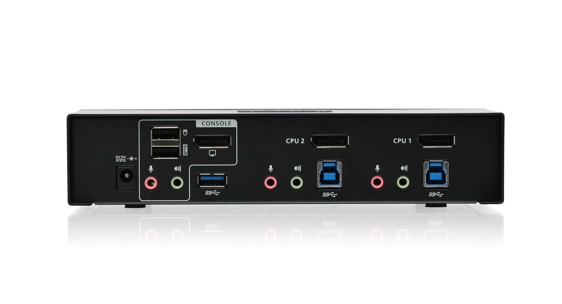 IOGEAR 2-Port DisplayPort KVMP Switch - 4K 60Hz - 2-Port USB 3.1 Hub 5Gbps - Keyboard Mouse Input - 7.1 HD Audio - Front Panel Selector - TAA Compliant - Mac/Win - GCS1932