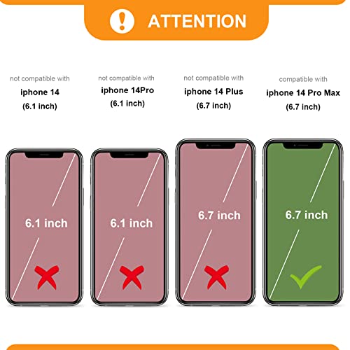 Bocasal Crossbody Wallet Case for iPhone 14 Pro Max with RFID Blocking Card Slot Holder, Magnetic Flip Folio Purse Case, PU Leather Zipper Handbag with Detachable Lanyard Strap 6.7 Inch 5G (Black)