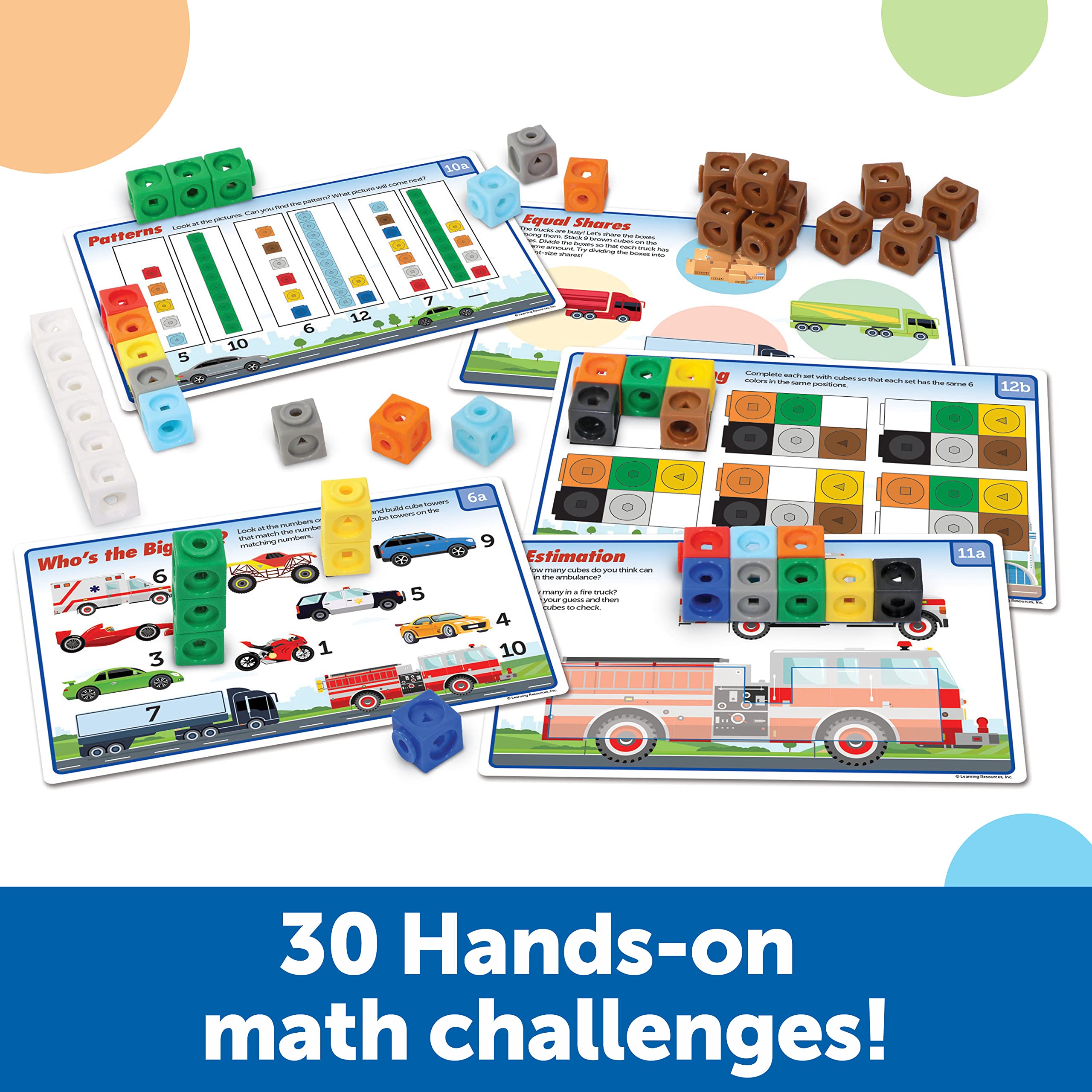 Learning Resources MathLink Cubes Kindergarten Math Activity Set: Mathmobiles! 115 Pieces, Ages 5+ Kindergarten STEM Activities, Math Activity Set and Games for Kids