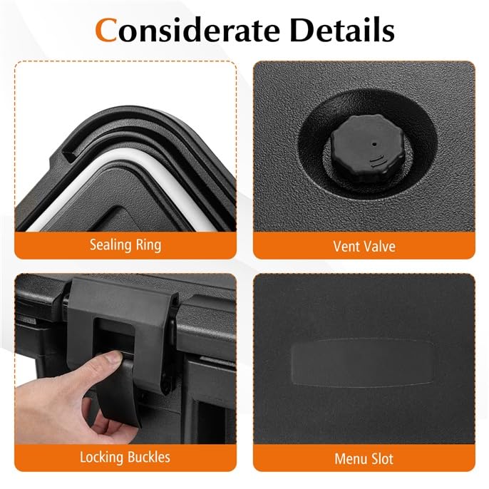 ARLIME 31QT Insulated Food Pan Carrier, Stackable Hot Box w/ 3 PC Food Pans, 8β Deep Top Load LLDPE Food Warmer for Restaurant, Canteen, Catering, Buffet Party, Black (1)