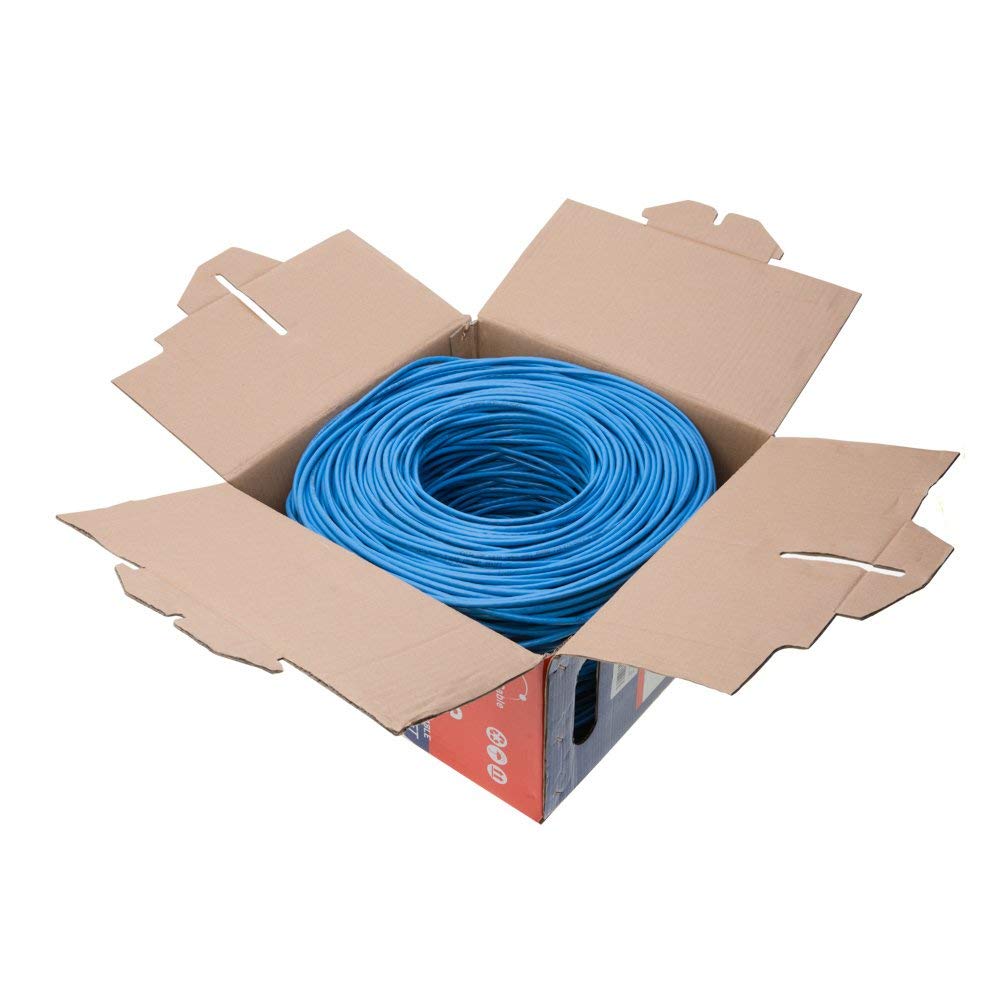 Satmaximum CAT6 1000ft UTP Blue Ethernet Solid Cable 550Mhz LAN Cable 23AWG RJ45 Network Wire Bulk (Blue)