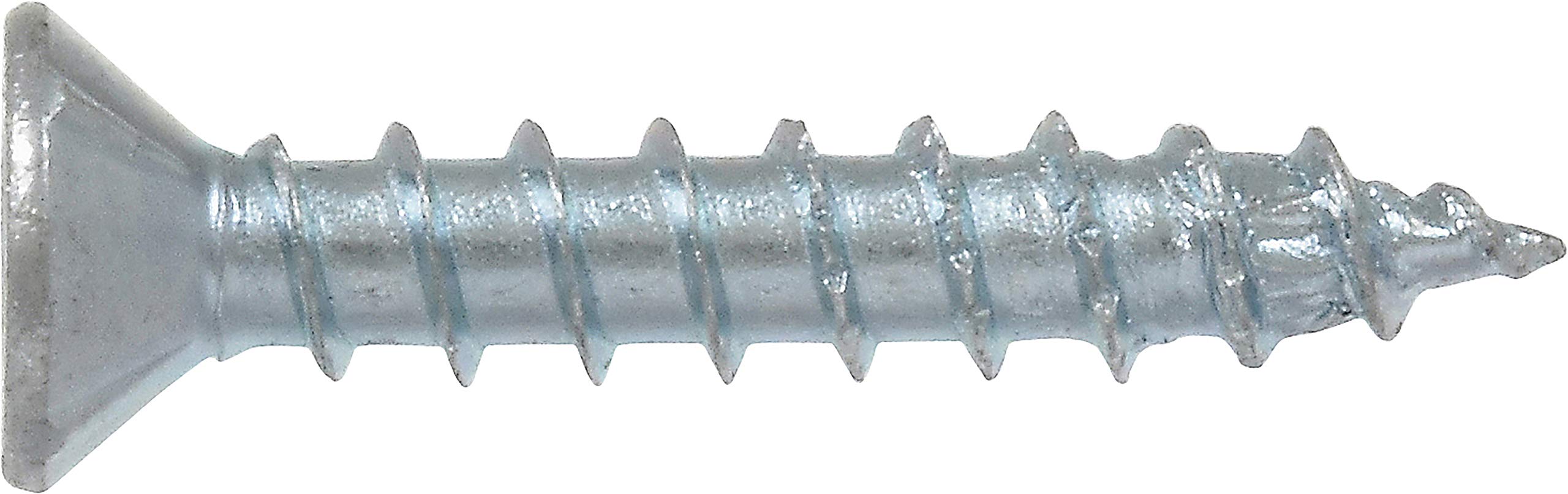 Power Pro Premium One Multi-Material Flat Head Screws, Zinc Plated Steel, Fasten in Wood, Metal, Concrete, Drywall and Plastic, Silver, #8 x 1 inch, Box of 35 Screws