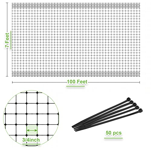 Bird Netting,7x100FT Garden Netting for Garden Protection, Durable Deer Fencing Net, Protecting Plants, Fruit Trees, Vegetables from Birds and Other Animals