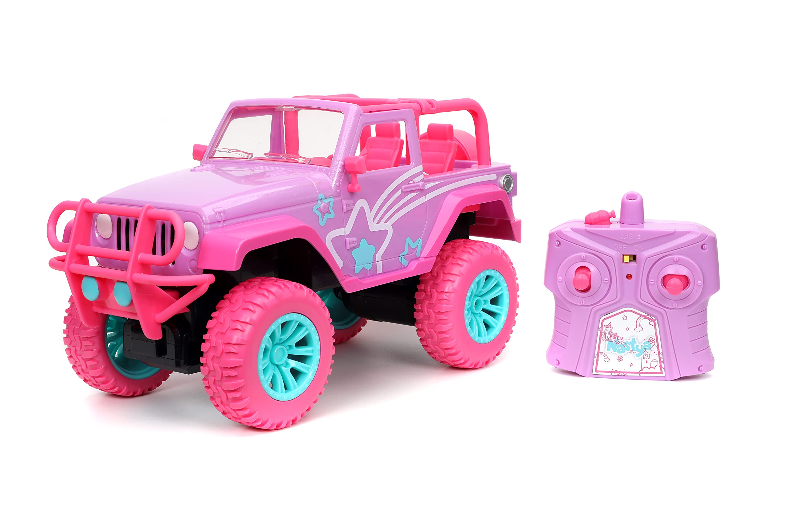 Jada Toys Like Nastya 1:16 Jeep RC Remote Control Cars Pink, Toys for Kids (32792)