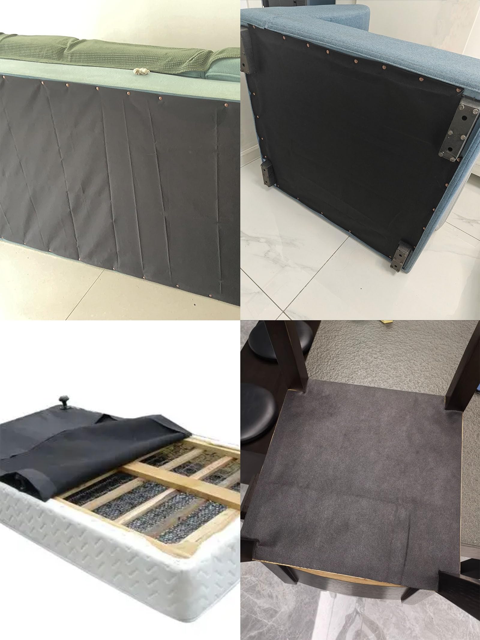 YLM1991 Upholstery Black Cambric Dust Cover Fabric Replacement 62" x 118"(Fire Retardant Dust Cover Fabric 3yds)