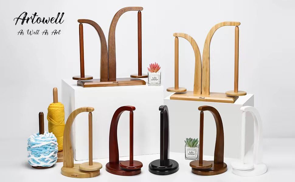 ARTOWELL Yarn Holder Replacement Spindles, Compatible Accessory for ARTOWELL Yarn Holder (2-Pack, Walnut Finish)
