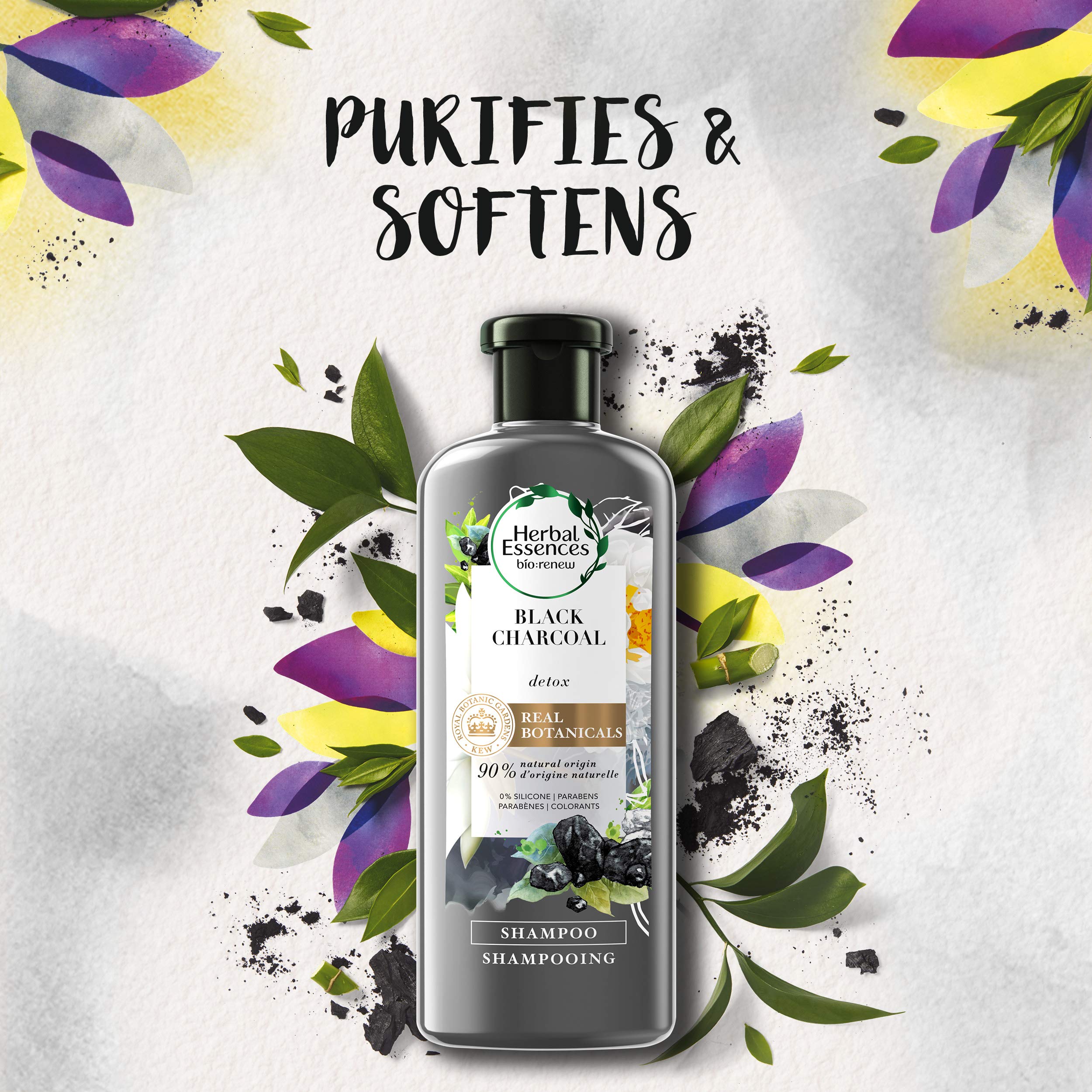 Herbal Essences, Shampoo and Conditioner Kit With Natural Source Ingredients, Color Safe, BioRenew Detox Charcoal, 13.5 fl oz, Kit