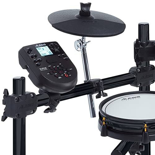 Alesis Drums Surge Mesh SE Kit and Drum Essentials Bundle - Electric Drum Set with USB MIDI Connectivity, Drum Throne and On-Ear Headphones