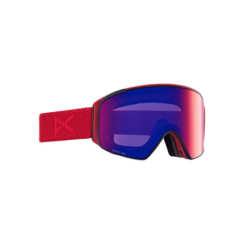 Anon M4S Cylindrical Goggles + Bonus Lens + MFI face mask, Frame: Red, Lens: Perceive Sunny Red (14% / S3), Spare Lens: Perceive Cloudy Burst (59% / S1)