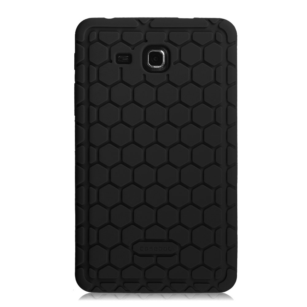 Fintie Silicone Case for Samsung Galaxy Tab A 7.0, [Honey Comb Series] Light Weight [Anti Slip] Shock Proof Cover [Kids Friendly] for Galaxy Tab A 7-inch Tablet 2016 Release (SM-T280/SM-T285), Black