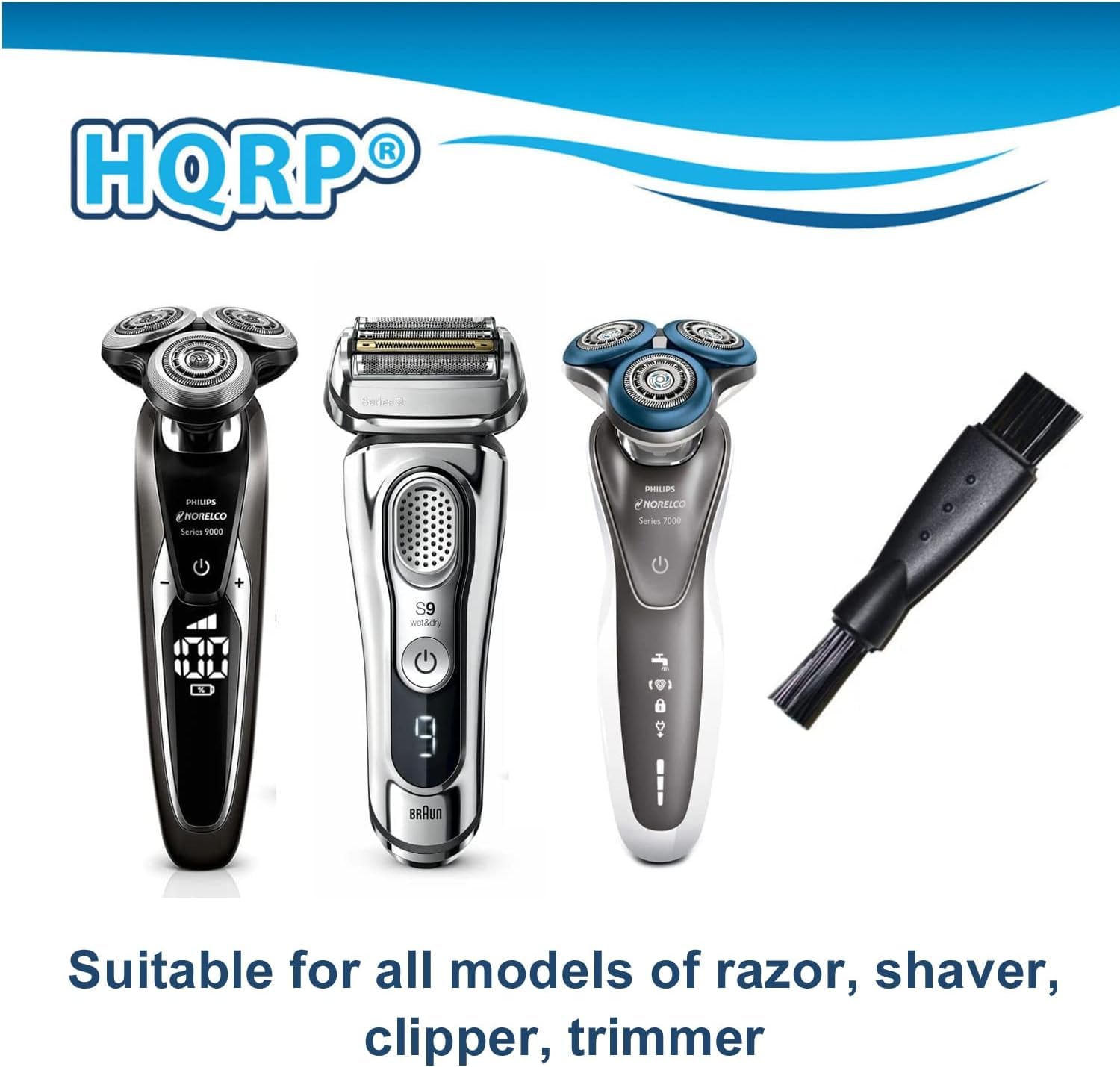 HQRP 3-Pack Cleaning Brush Compatible with Emjoi Erase e6, AP-18, Epi Slim+ e18, AP-18R, e60, AP-18MS, AP-9PB, AP-17L, AY-5, Prestige-21, AP-10LR Epilator