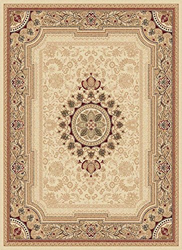 Jayden Traditional Oriental Ivory Scatter Mat Rug, 2' x 3'