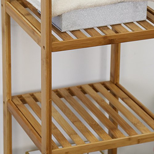 Peach Tree Bamboo Bathroom Shelf Stand Rack Kitchen Living Room Holder Plant Flower Stand Utility Storage Shelf (4-Tier)