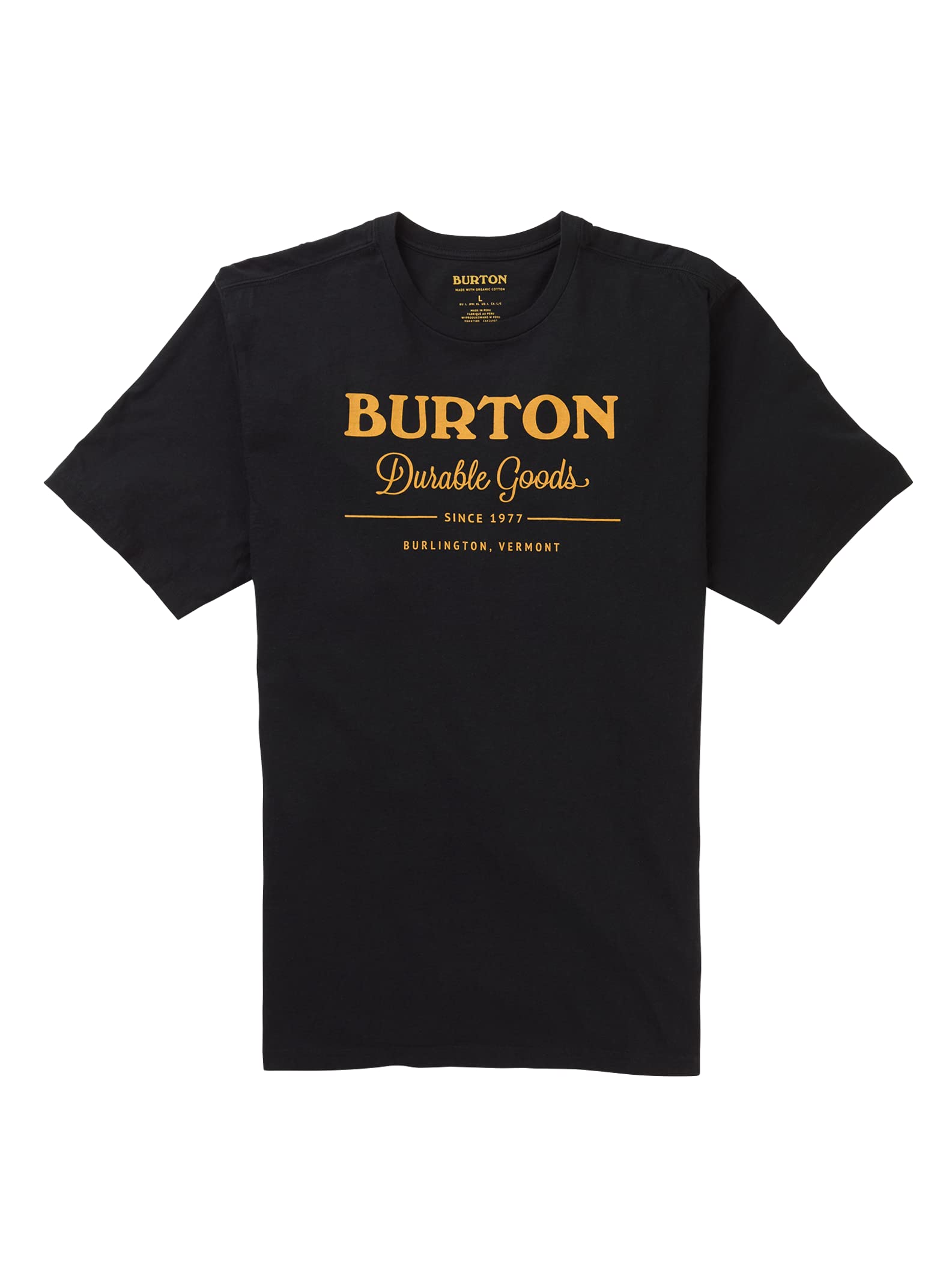 Burton Mens Durable Goods Short Sleeve Tee, True Black New, Medium
