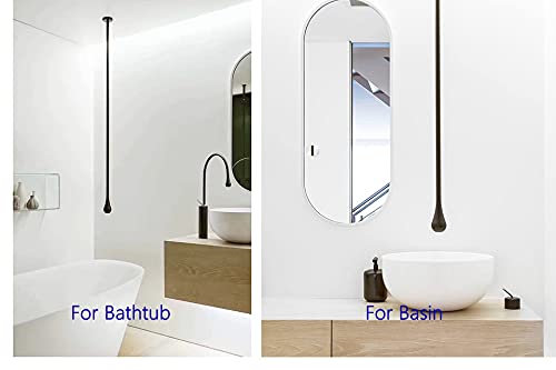 Bathroom Bathtub Hang Ceiling Faucet Solid Brass Ceiling Basin Faucet Wall Mounted Tub Mixer Tap Spout Ceiling Water Drop Taps (Rose Gold-A)