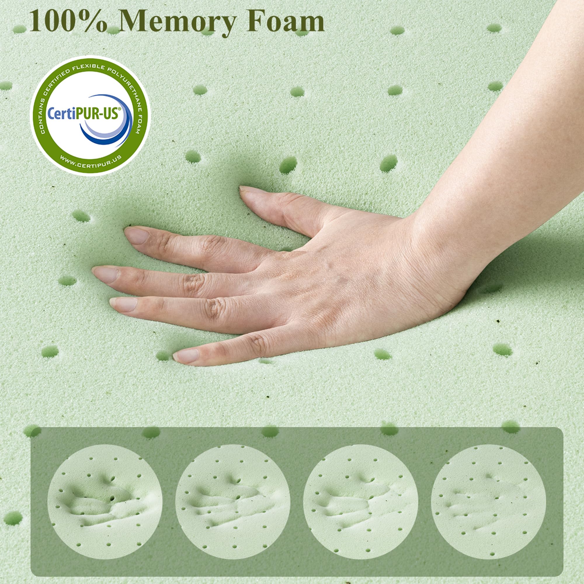 Sleepmax Memory Foam Mattress Topper Queen, 3 Inch Premium Soft Memory Foam Bed Topper with Washable Cover - Pressure Relief, CertiPUR-US Certified
