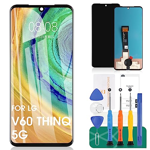 for LG V60 ThinQ 5G Screen Replacement for LG V60 ThinQ 5G LCD Display for LM-V600 A001LG Digitizer Touch Screen Assembly Replacement Repair Parts