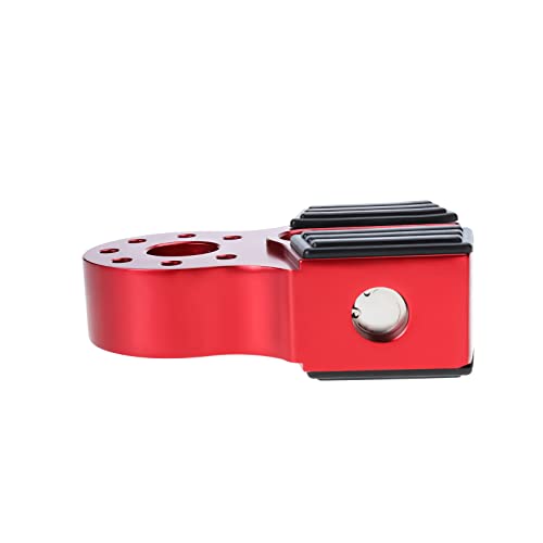 BTSHUB Winch Shackle, Flat Towing Hook Mount with Iron Pin & Rubber Guard, Universal Fit for Tow Haul Truck, ATV UTV Winch Lines Winch Hook(Red)
