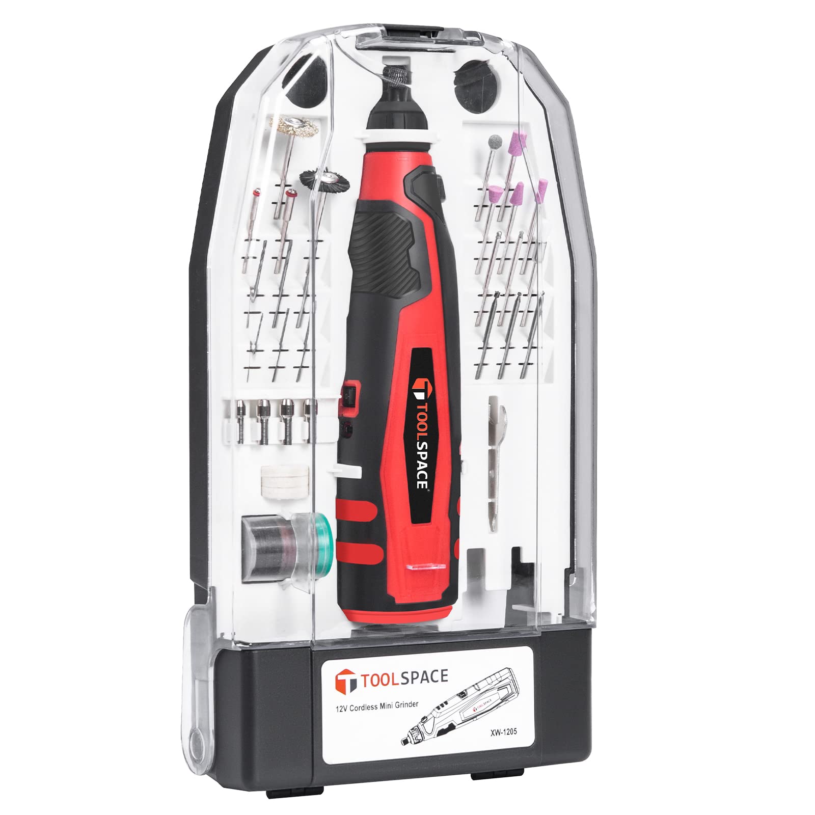 TOOLSPACE 12V Cordless Rotary Tool Kit - 6 Variable Speeds USB Charging Power Rotary Tools for Engraving, Sanding, Polishing, Cutting, Grinding, Wood Carving, DIY and Craft Projects