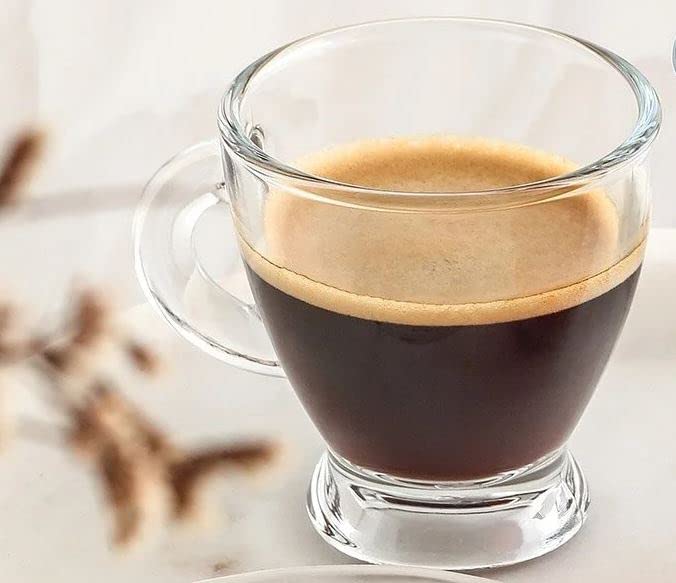BOHEM'S Espresso Cups, 3.2 oz Small Demitasse Clear Glass Espresso Drinkware Set, Espresso Shot Glasses, Clear Expresso Coffee Cups, Tazas de Cafe Expreso (Set of 4)