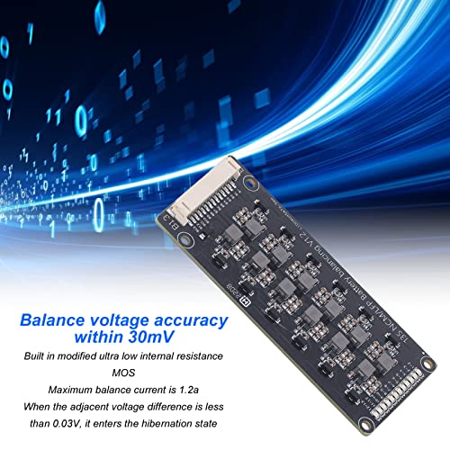 Active Equalizer Balancer, Maximum Balance Current 1.2A Balance Indicator Light Voltage Balancer ABS Housing Low Static Power Consumption for Industry(13s)